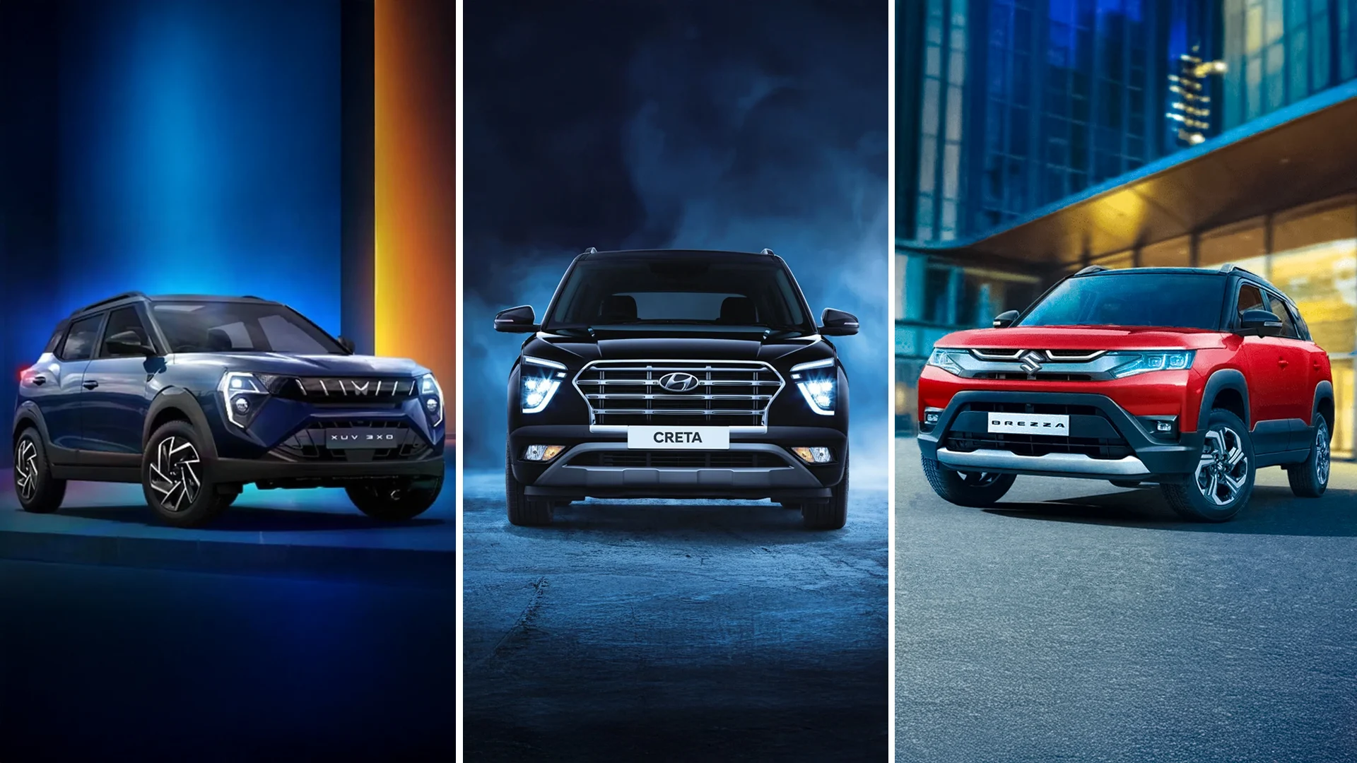 Mahindra XUV 3XO vs Maruti Brezza vs Hyundai Creta Price, Features, and ...