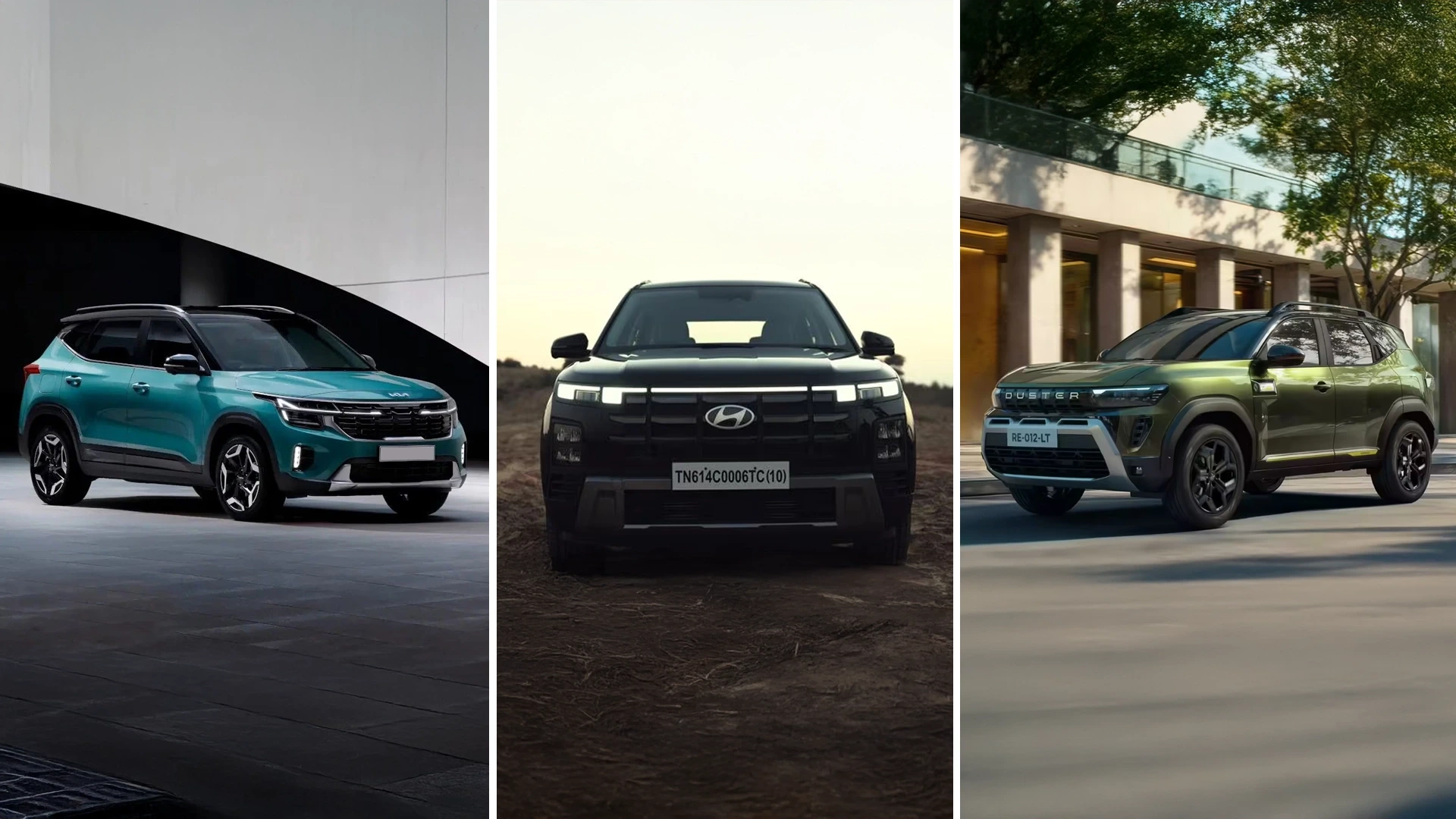 Renault Duster vs Kia Seltos vs Hyundai Creta Best SUV Under 20L -Autonexa